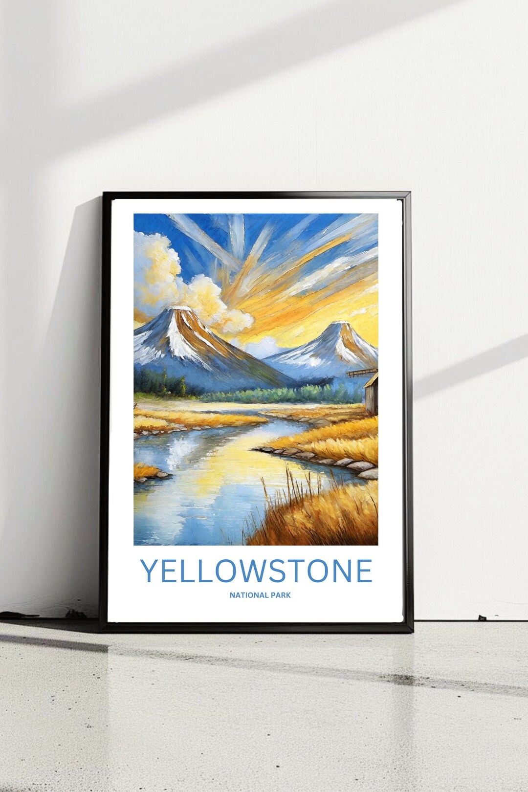 Yellowstone National Park Travel Print Wall Art Yellowstone National ...