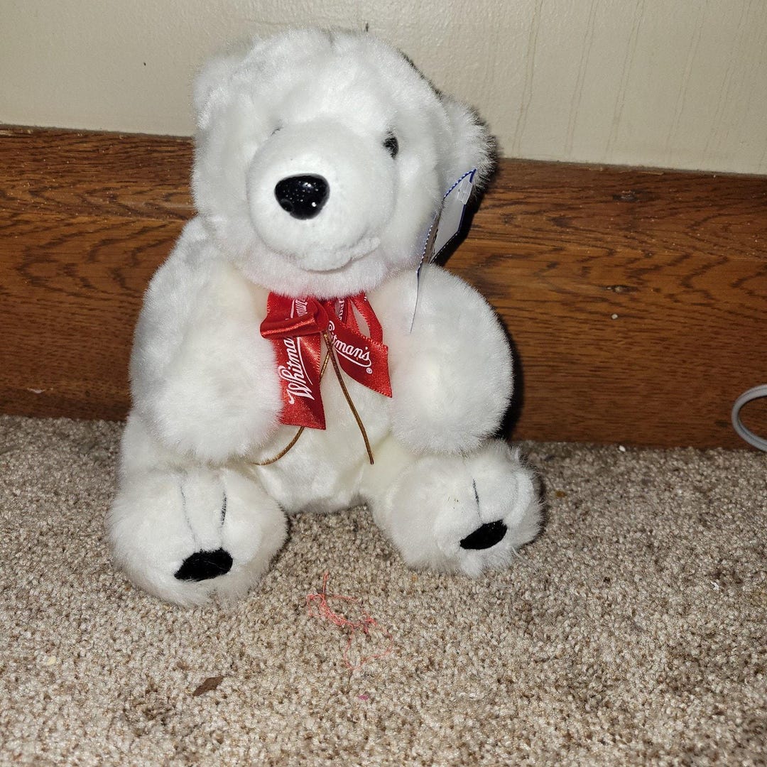 Whitman's Chocolates Polar Bear Plush - 10" With Red Bow - Russel ...