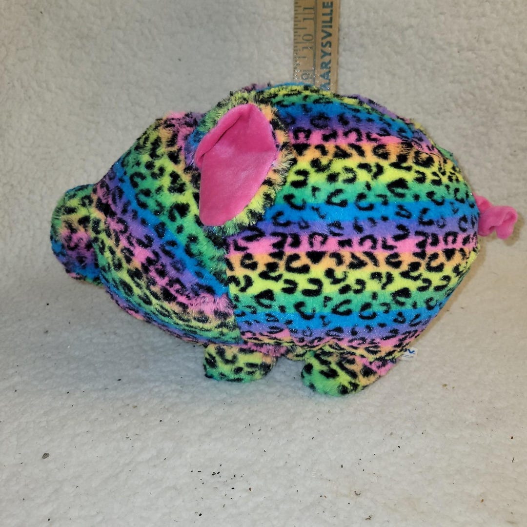 Hug & Luv Rainbow Leopard Pig Plush Stuffed Animal Colorful Soft Toy 8 ...