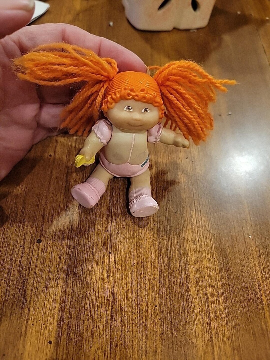 1984 Cabbage Patch Kids Mini Girl Doll PCV Figurine Pink Spoon Red Hair ...