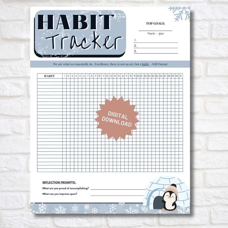 Habit Tracker Bundle. Printable Digital Download. Daily Checklist X 31 ...