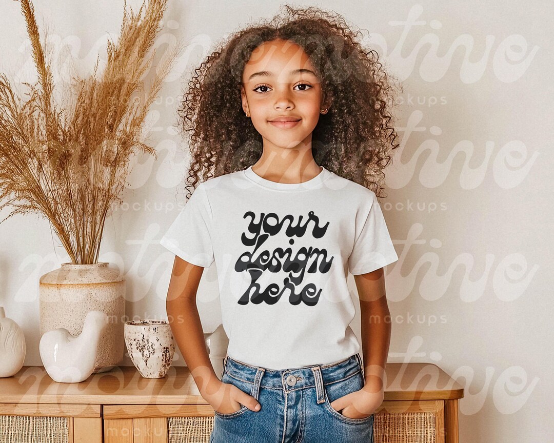 Kids T-shirt Mockup White Shirt Mock up Youth T-shirt Mock up Toddler ...
