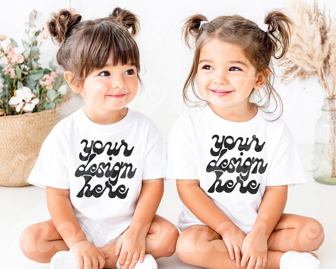Sisters T-shirt Mockup White Shirt Mock up Group Kid Mock up Toddler ...