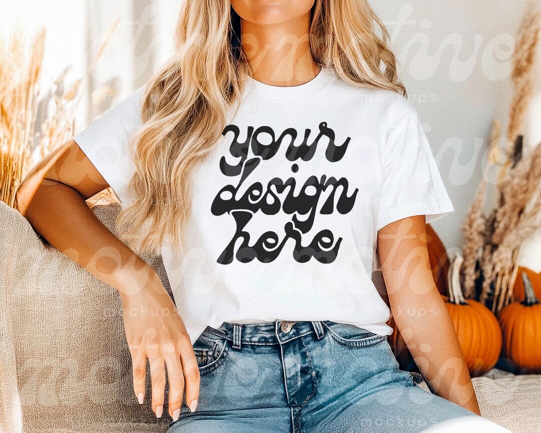 T-shirt Autumn Mockup White Shirt Mock up Halloween Tshirt Mock up Fall ...
