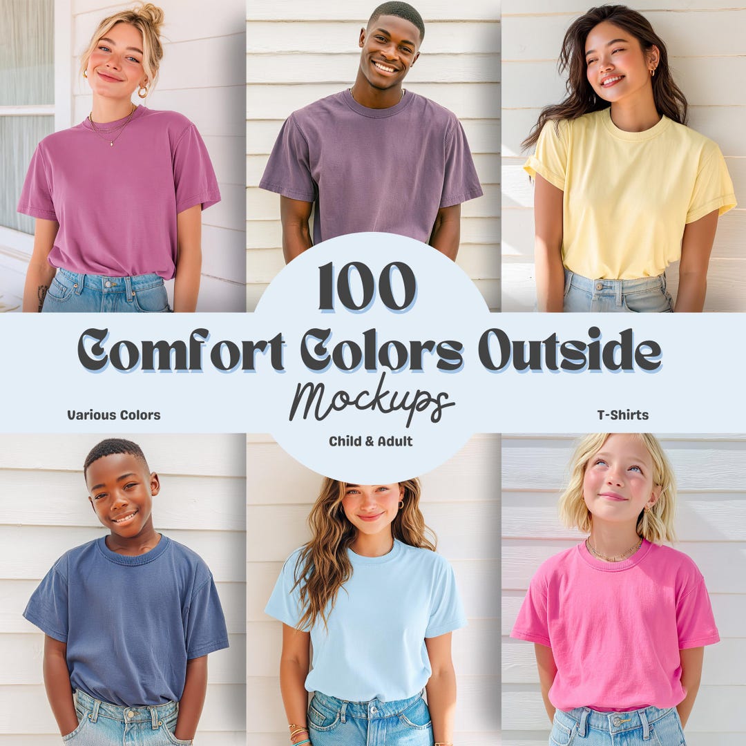 100 Comfort Colors Mockup Bundle CC Youth Mockup T-shirt Mock up ...