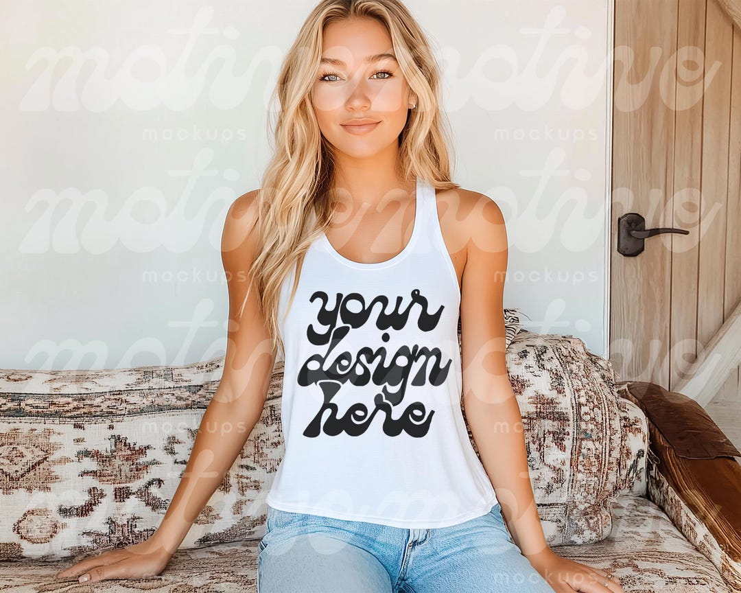 Tank Top Mockup White Tank Mock up Tank-top Mock-up Sleeveless Shirt ...