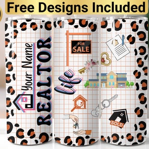 Realtor Tumbler Design, Tumbler Wrap PNG, 20 Oz Skinny Tumbler Design ...