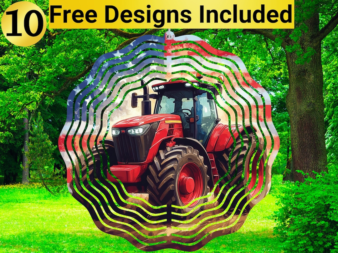 American Tractor Wind Spinner, Tractor Wind Spinner Sublimation Design ...