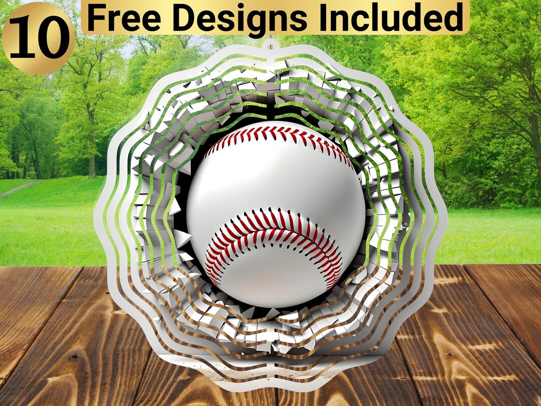 3D Baseball Wind Spinner, Baseball Wind Spinner Sublimation Design ...