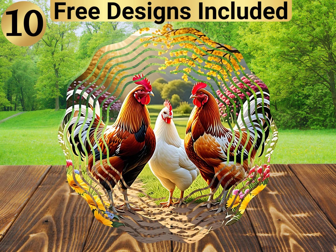 Chickens Wind Spinner, Chicken Wind Spinner Sublimation Design, Chicken ...