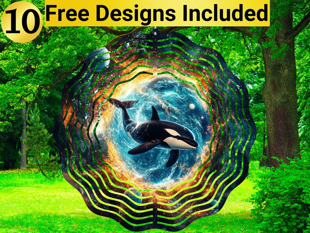 Killer Whale Wind Spinner, Killer Whale Wind Spinner Sublimation Design ...