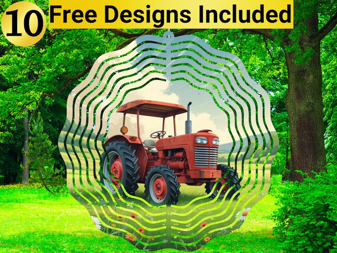 Tractor Wind Spinner, Farmer Wind Spinner Sublimation Design, Farmer ...