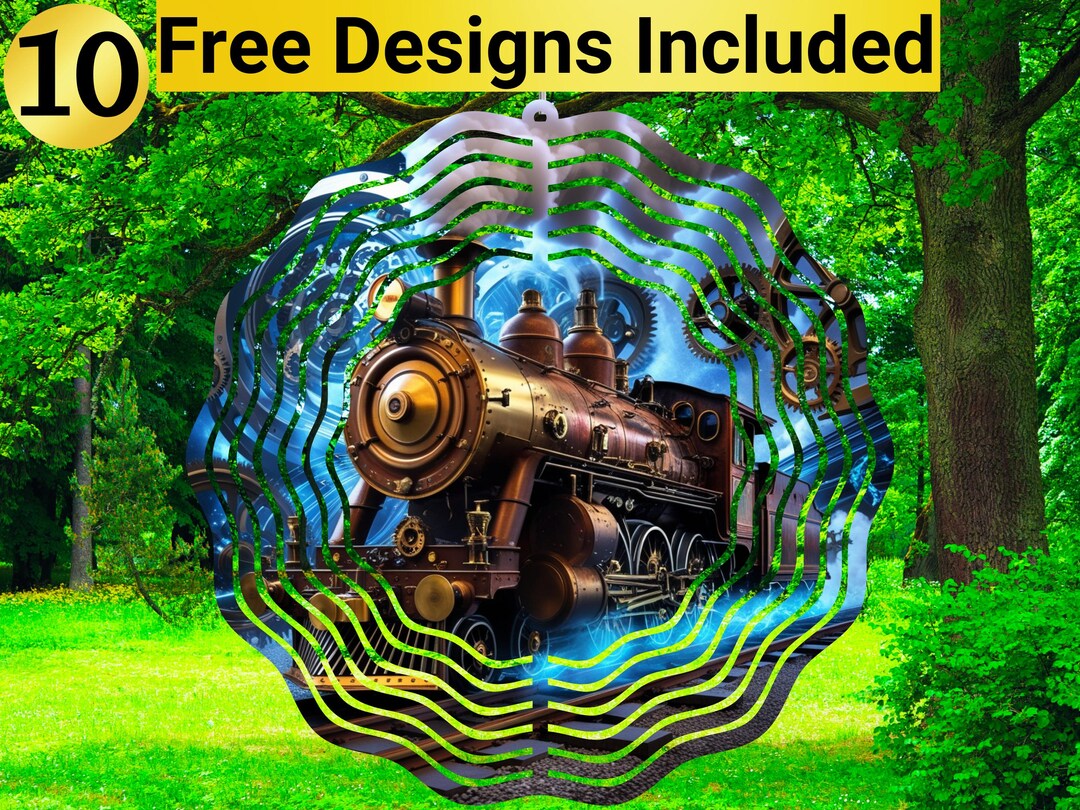Train Wind Spinner, Train Wind Spinner Sublimation Design, Train Wind ...