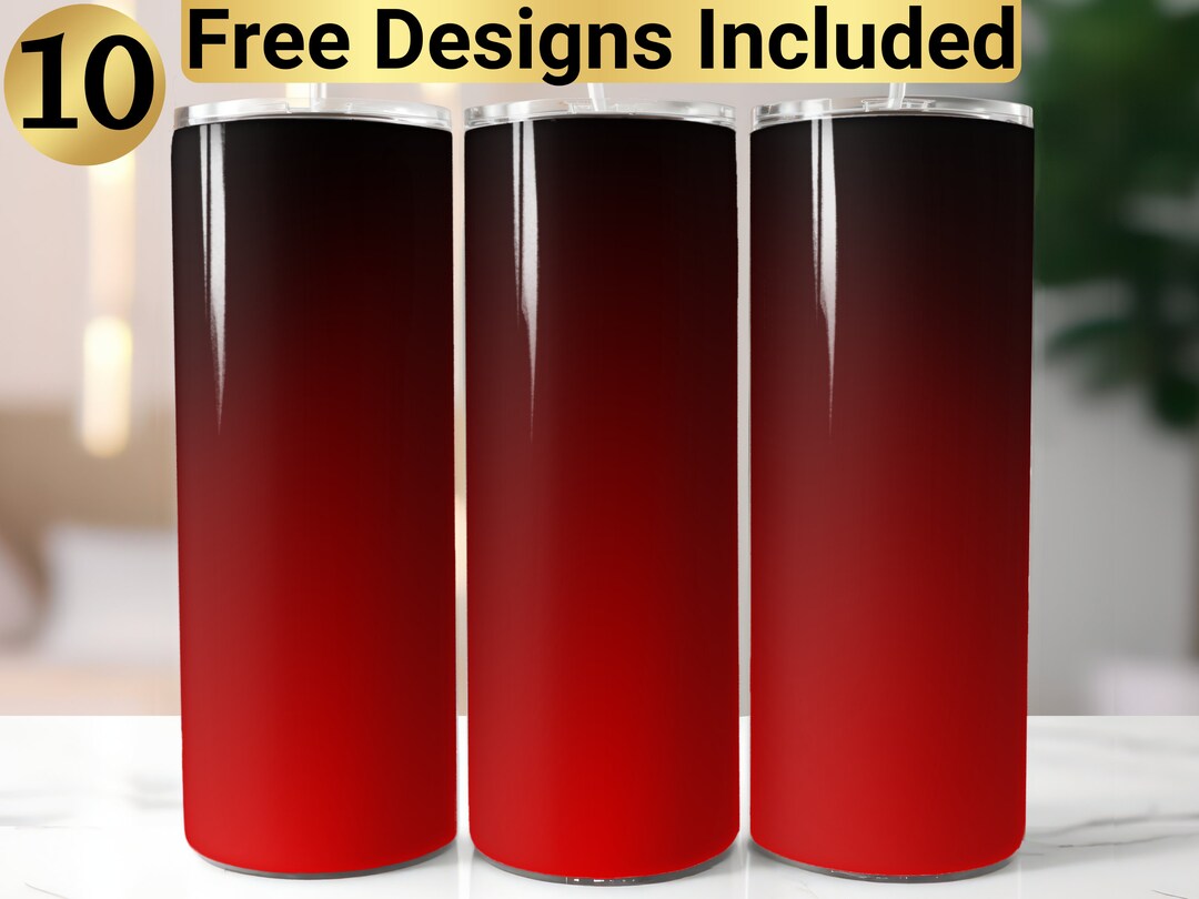 Red Black Tumbler Design, Tumbler Wrap PNG, 20 Oz Skinny Tumbler Design ...