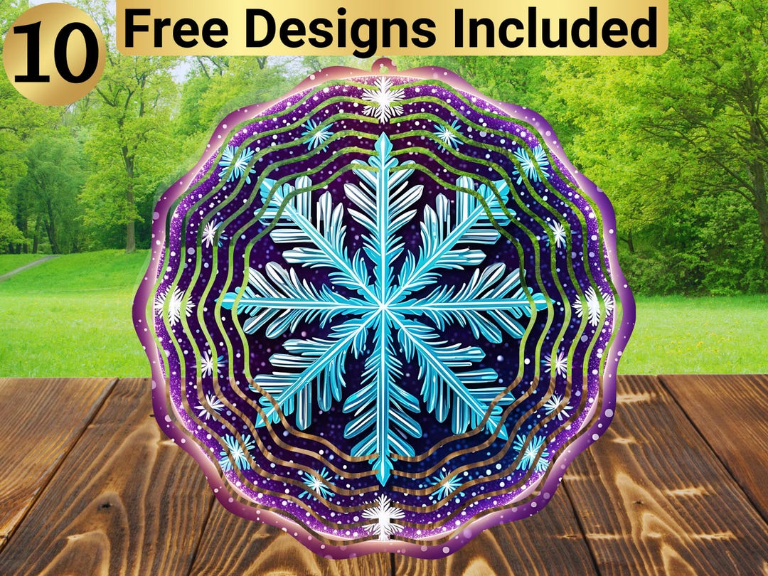Snowflakes Wind Spinner, Winter Wind Spinner Sublimation Design ...