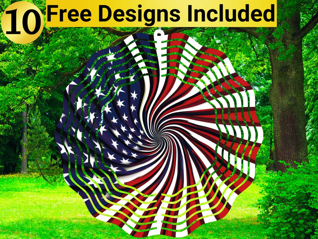 American Flag Wind Spinner, American Flag Wind Spinner Sublimation ...