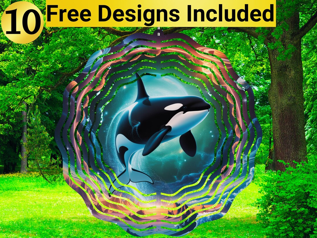 Killer Whale Wind Spinner, Killer Whale Wind Spinner Sublimation Design ...