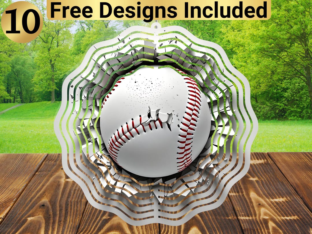 3D Baseball Wind Spinner, Baseball Wind Spinner Sublimation Design ...