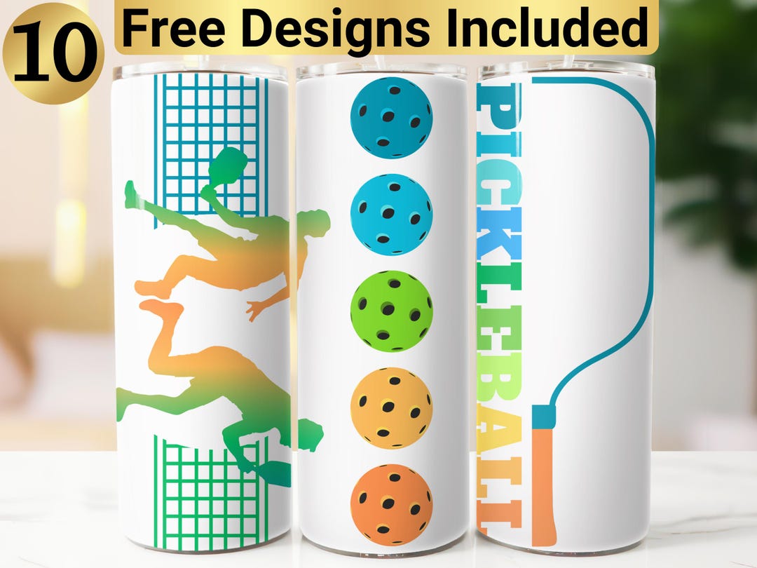 Pickleball Tumbler Design, Tumbler Wrap PNG, 20 Oz Skinny Tumbler ...