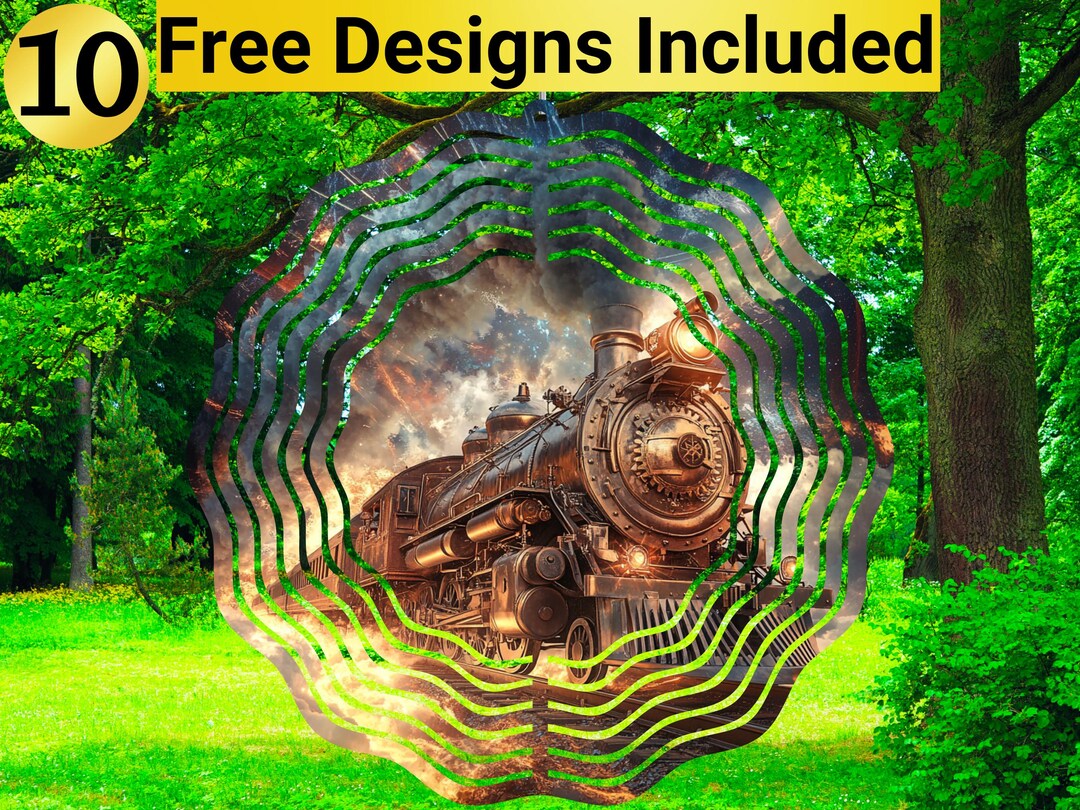 Train Wind Spinner, Train Wind Spinner Sublimation Design, Train Wind ...