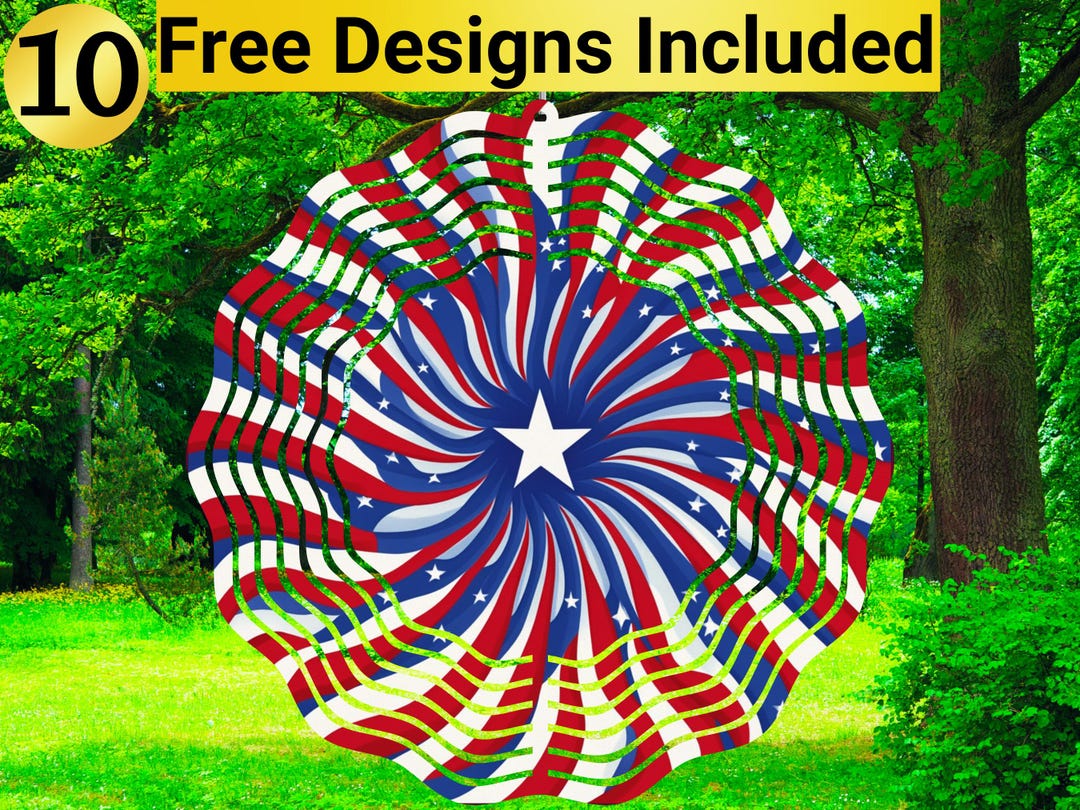 American Flag Wind Spinner, American Flag Wind Spinner Sublimation ...