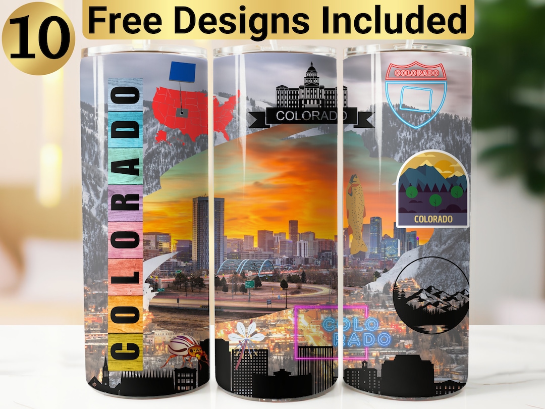 Colorado Tumbler Design, Tumbler Wrap PNG, 20 Oz Skinny Tumbler Design ...