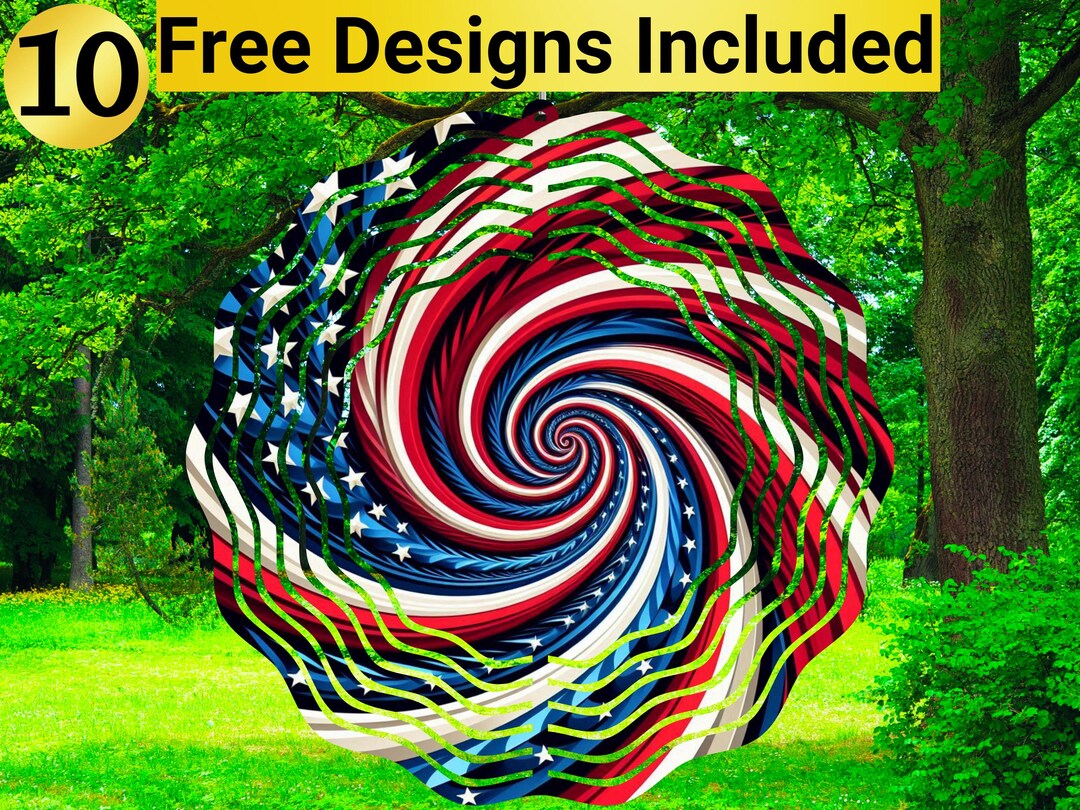 American Flag Wind Spinner, American Flag Wind Spinner Sublimation ...