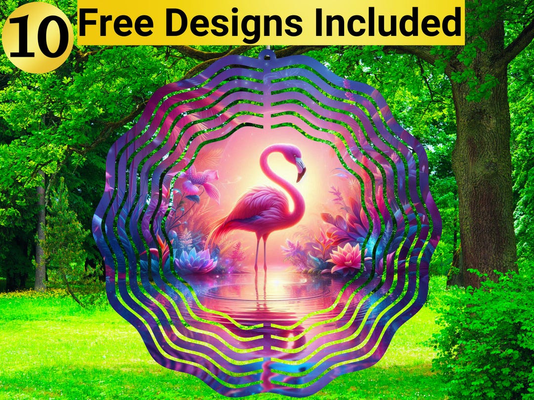 Flamingo Wind Spinner, Flamingo Wind Spinner Sublimation Design ...