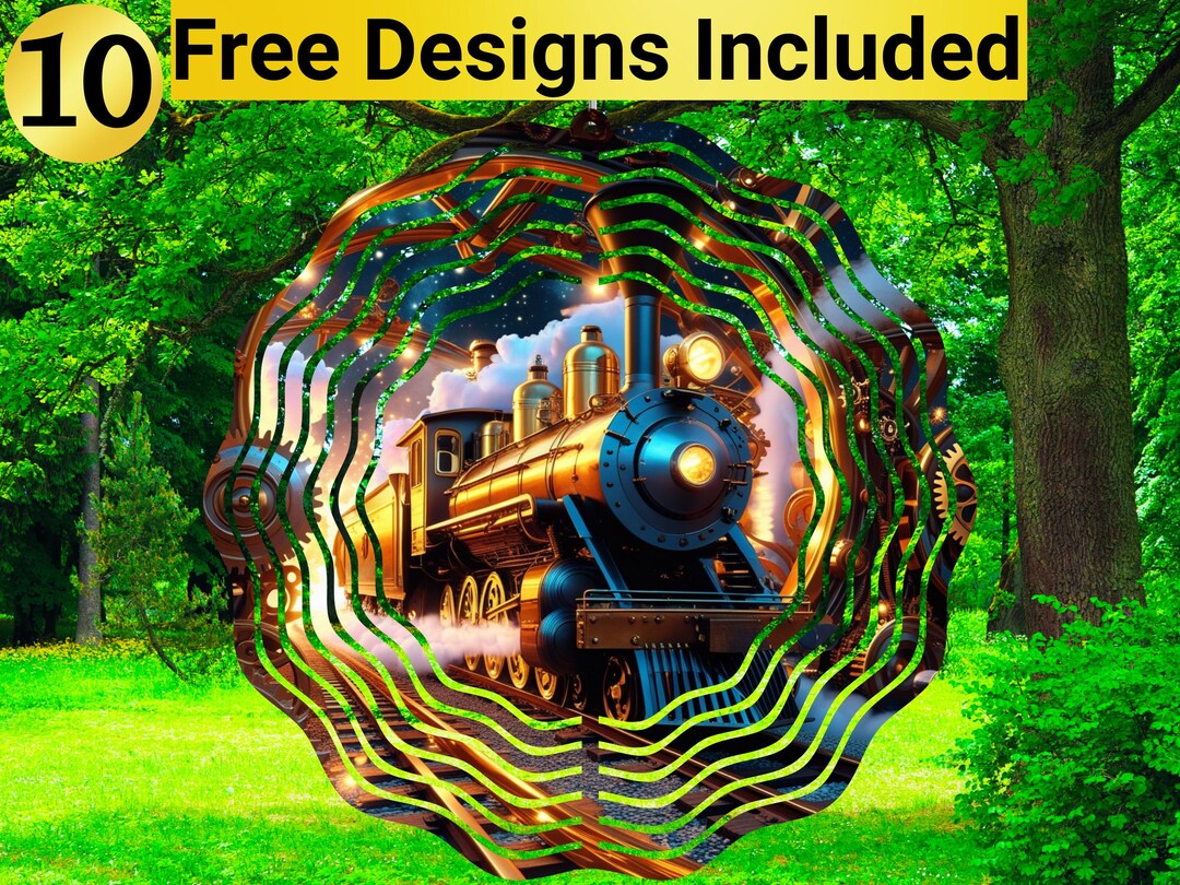 Train Wind Spinner, Train Wind Spinner Sublimation Design, Train Wind ...