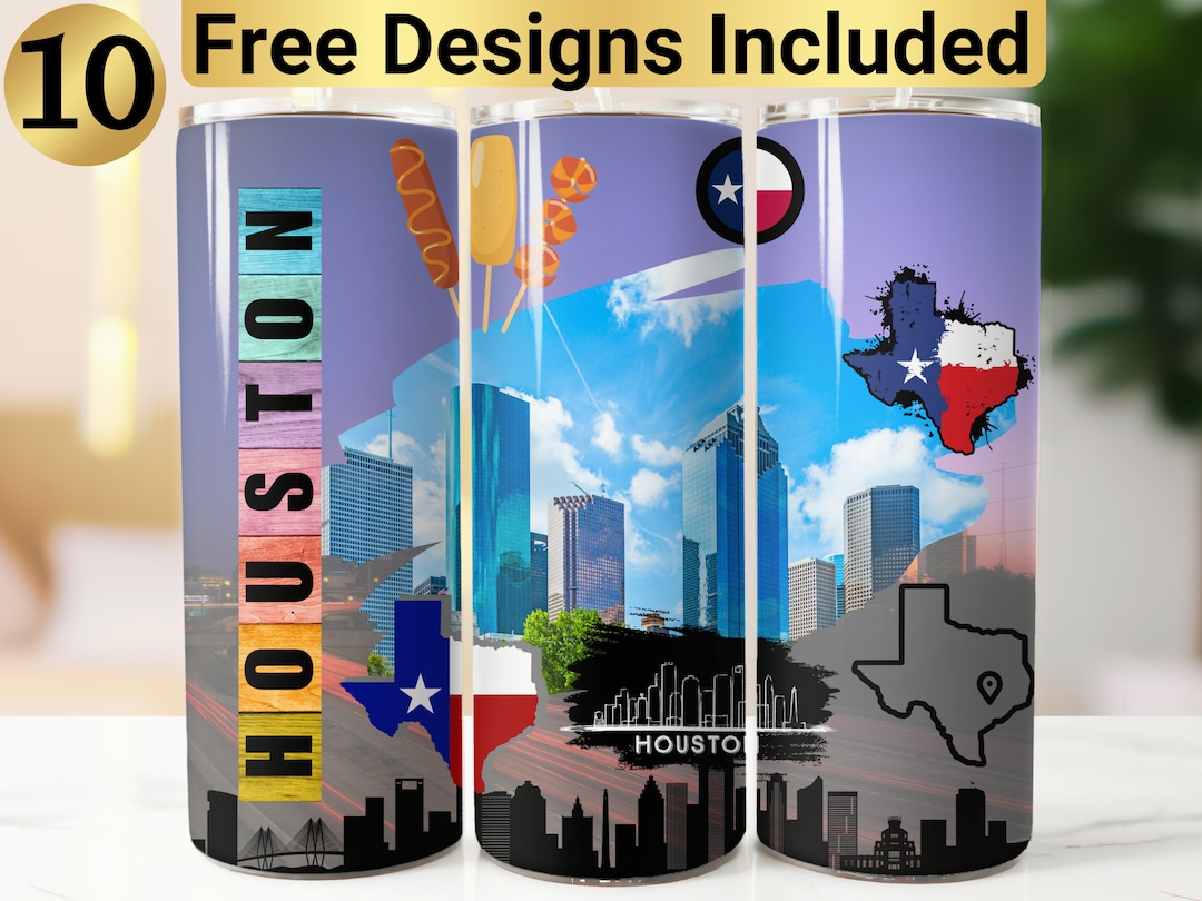 Houston Tumbler Design, Tumbler Wrap PNG, 20 Oz Skinny Tumbler Design ...