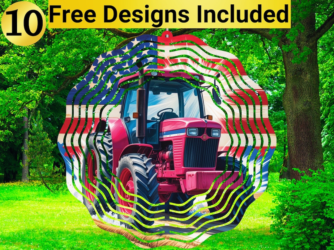American Tractor Wind Spinner, Tractor Wind Spinner Sublimation Design ...
