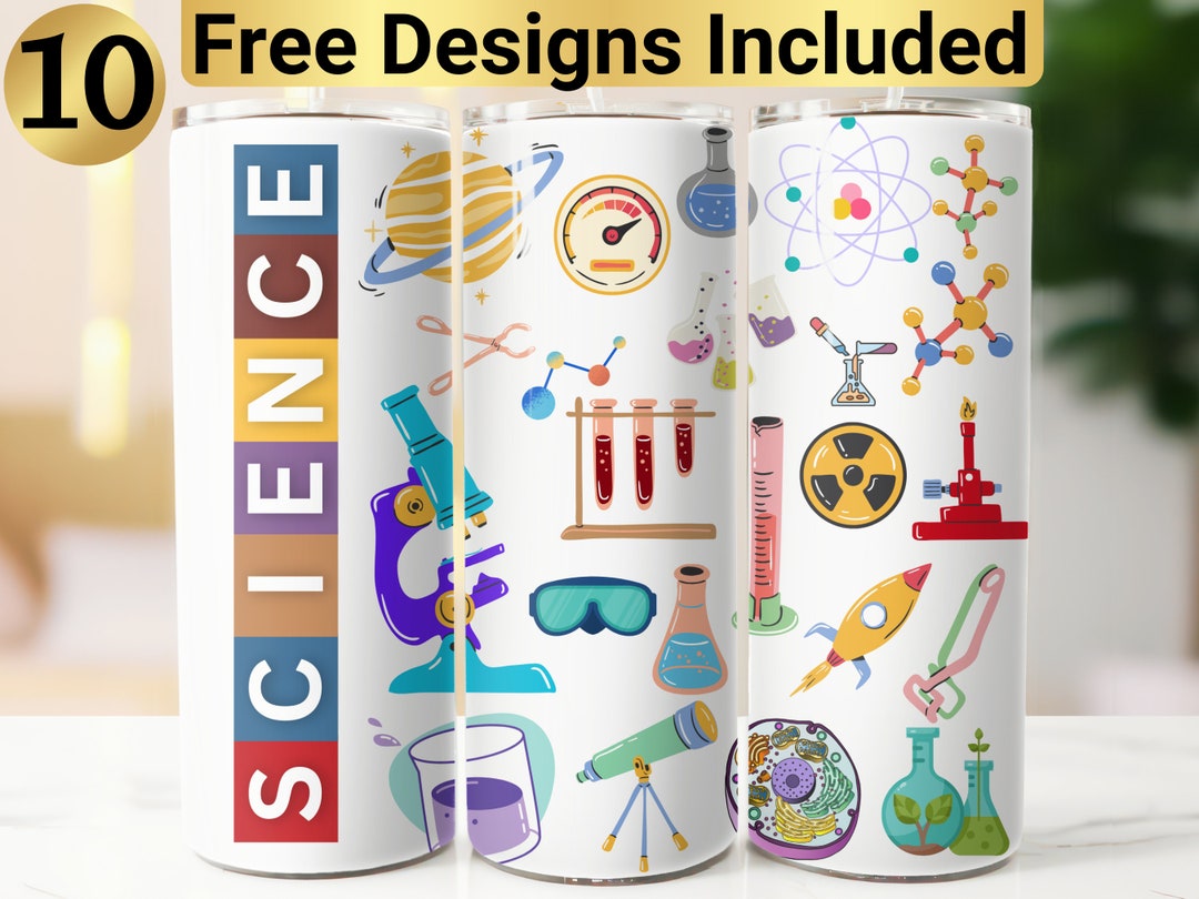Science Tumbler Design, Tumbler Wrap PNG, 20 Oz Skinny Tumbler Design ...