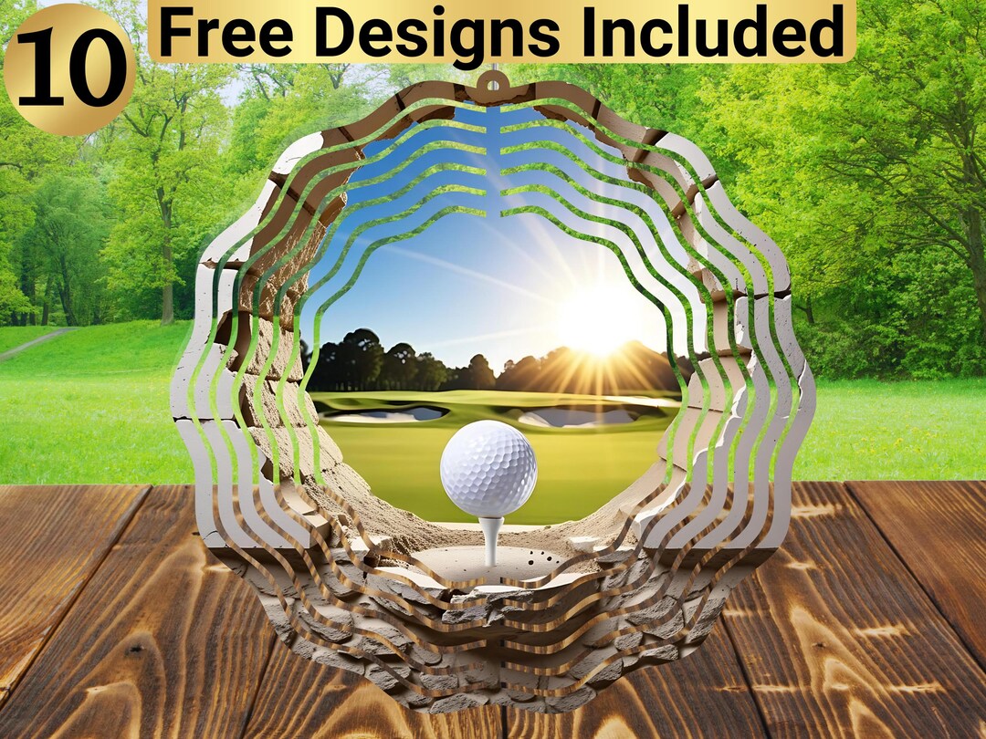 3D Golf Wind Spinner, Golf Wind Spinner Sublimation Design, Golf Wind ...