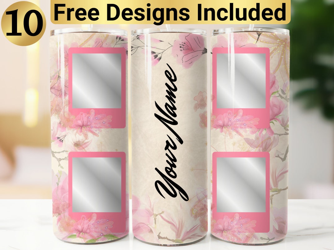 Flower Photo Tumbler Design, Tumbler Wrap PNG, 20 Oz Skinny Tumbler ...
