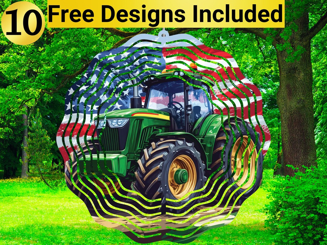 American Tractor Wind Spinner, Tractor Wind Spinner Sublimation Design ...