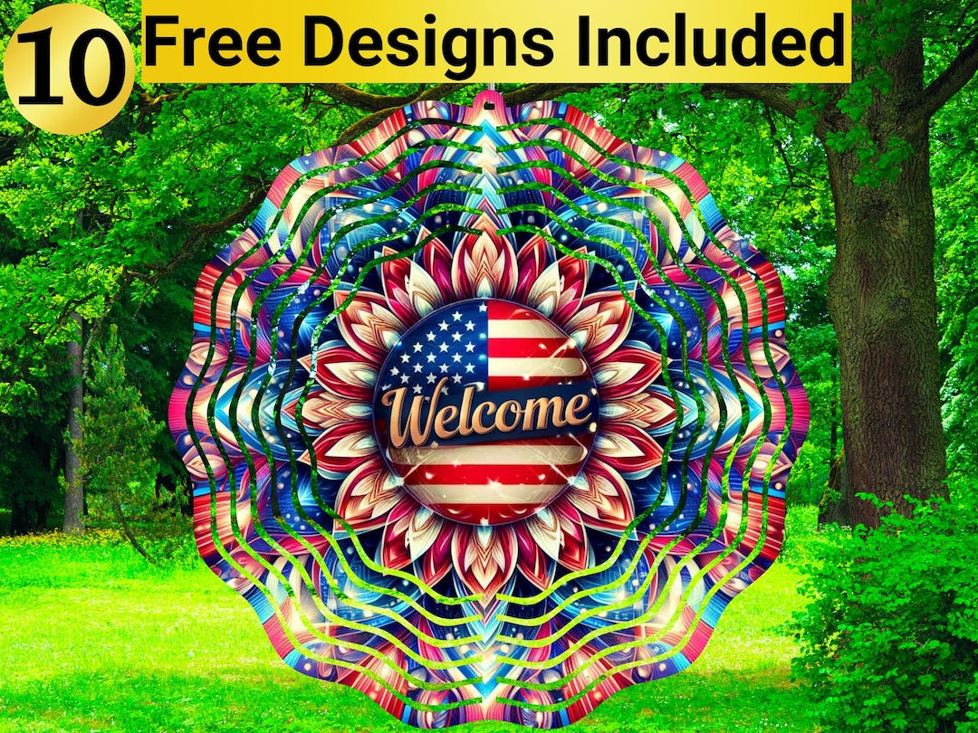American Flag Wind Spinner, American Flag Wind Spinner Sublimation ...