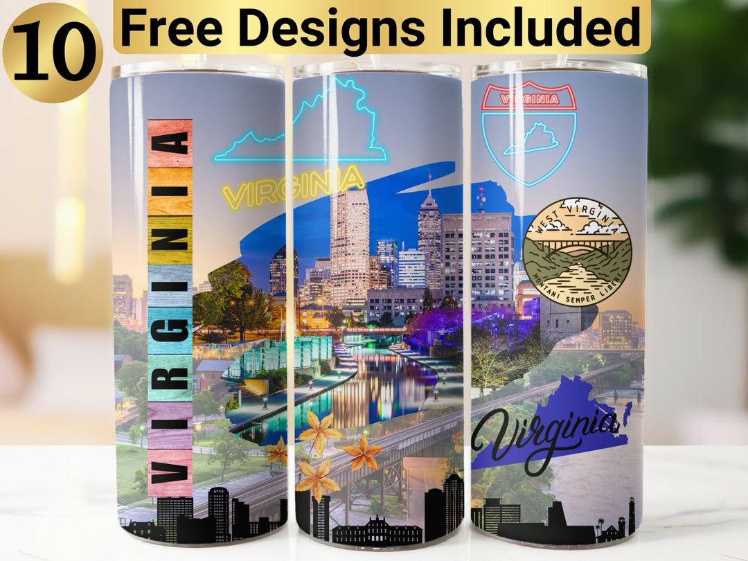 Virginia Tumbler Design, Tumbler Wrap PNG, 20 Oz Skinny Tumbler Design ...
