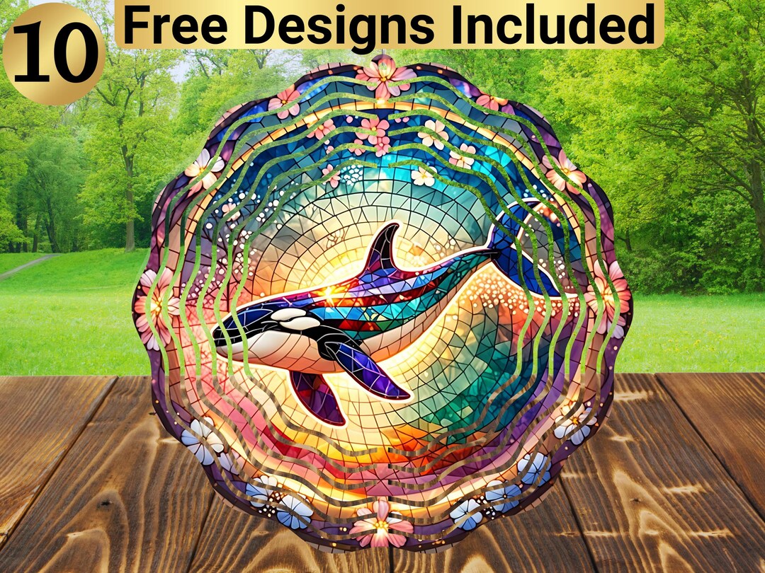 Cosmic Whale Wind Spinner, Whale Spinner Sublimation Design, Whale Wind ...
