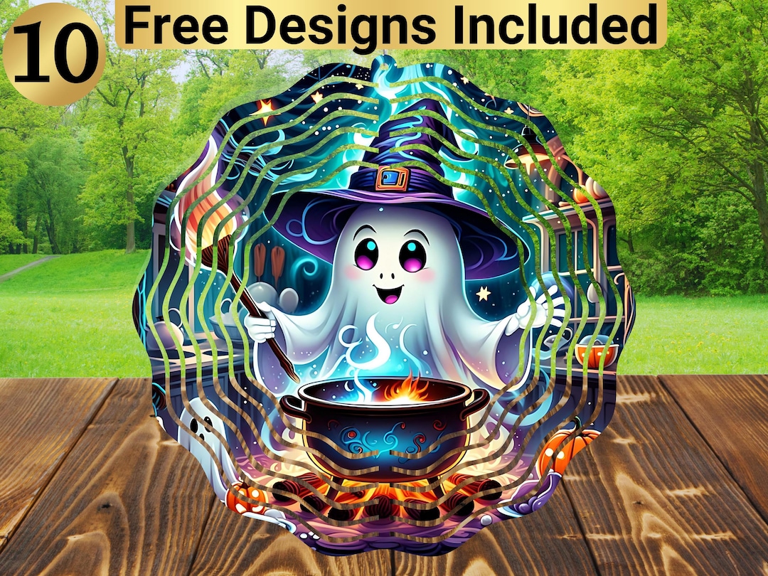 Halloween Ghost Wind Spinner, Ghost Spinner Sublimation Design, Ghost ...
