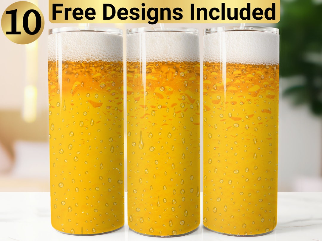 Beer Tumbler Design, Tumbler Wrap PNG, 20 Oz Skinny Tumbler Design ...