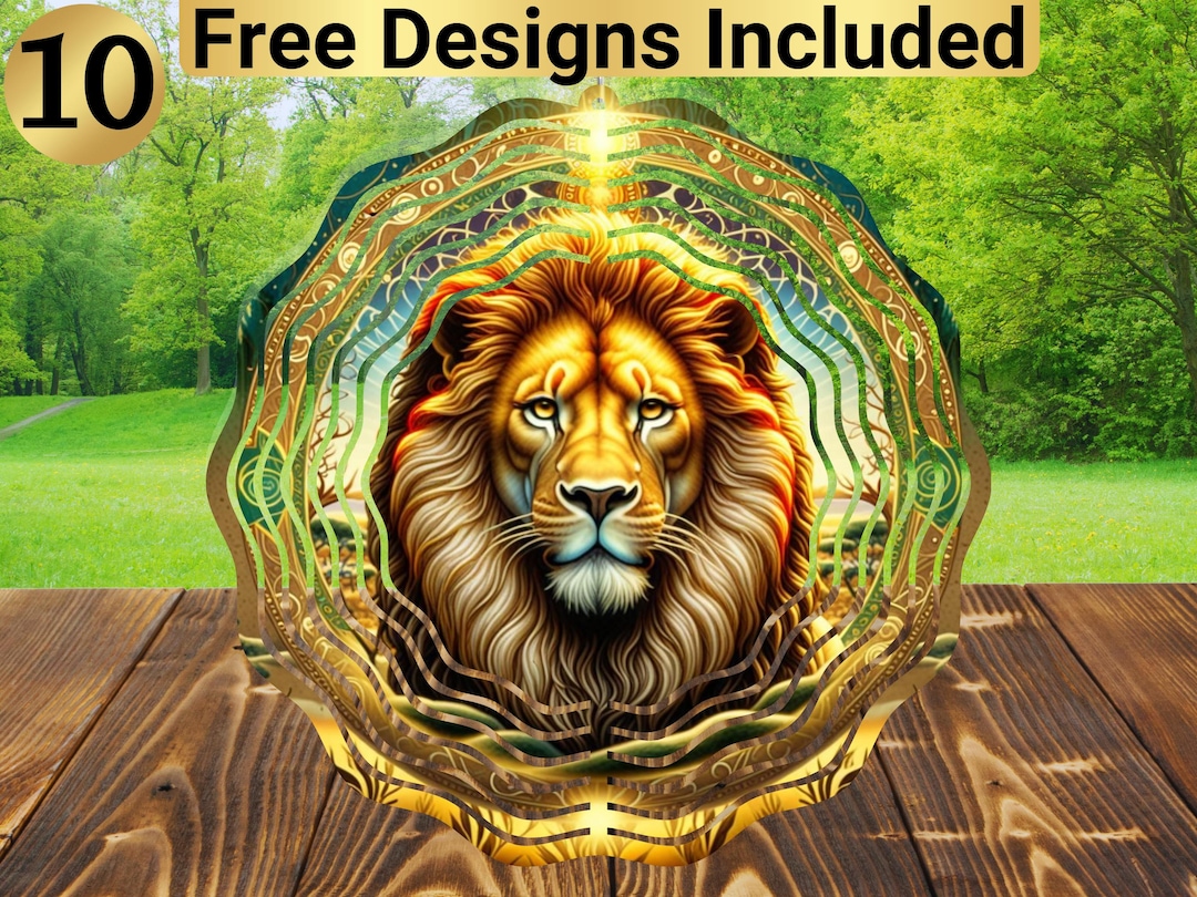 Majestic Lion Wind Spinner, Lion Spinner Sublimation Design, Lion Wind ...