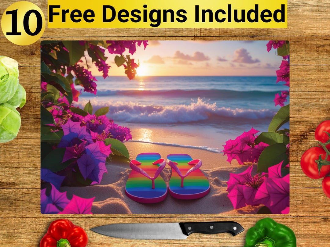 Flip Flops Cutting Board Design, Flip Flops Cutting Board PNG, Cutting ...