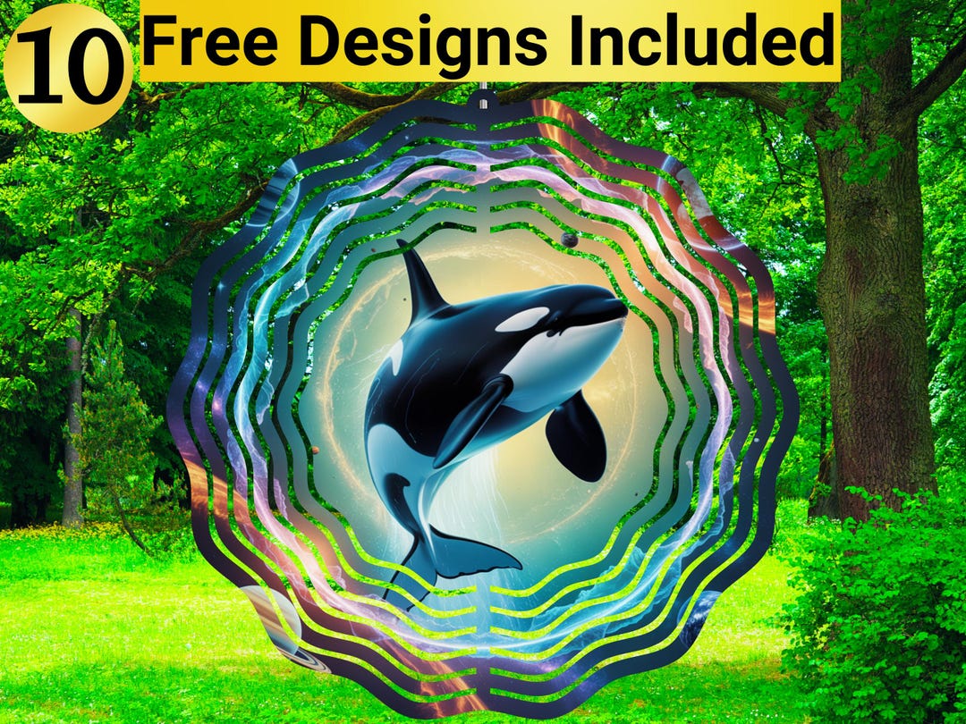 Killer Whale Wind Spinner, Killer Whale Wind Spinner Sublimation Design ...