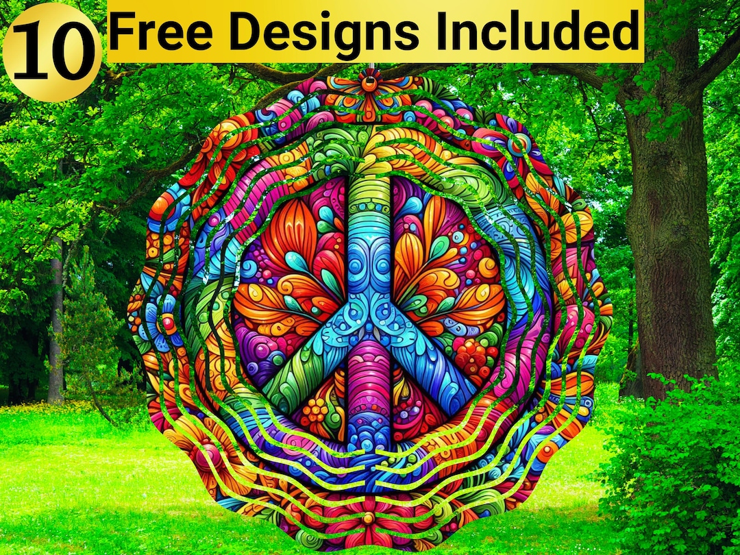 Peace Sign Wind Spinner, Peace Wind Spinner Sublimation Design, Peace ...