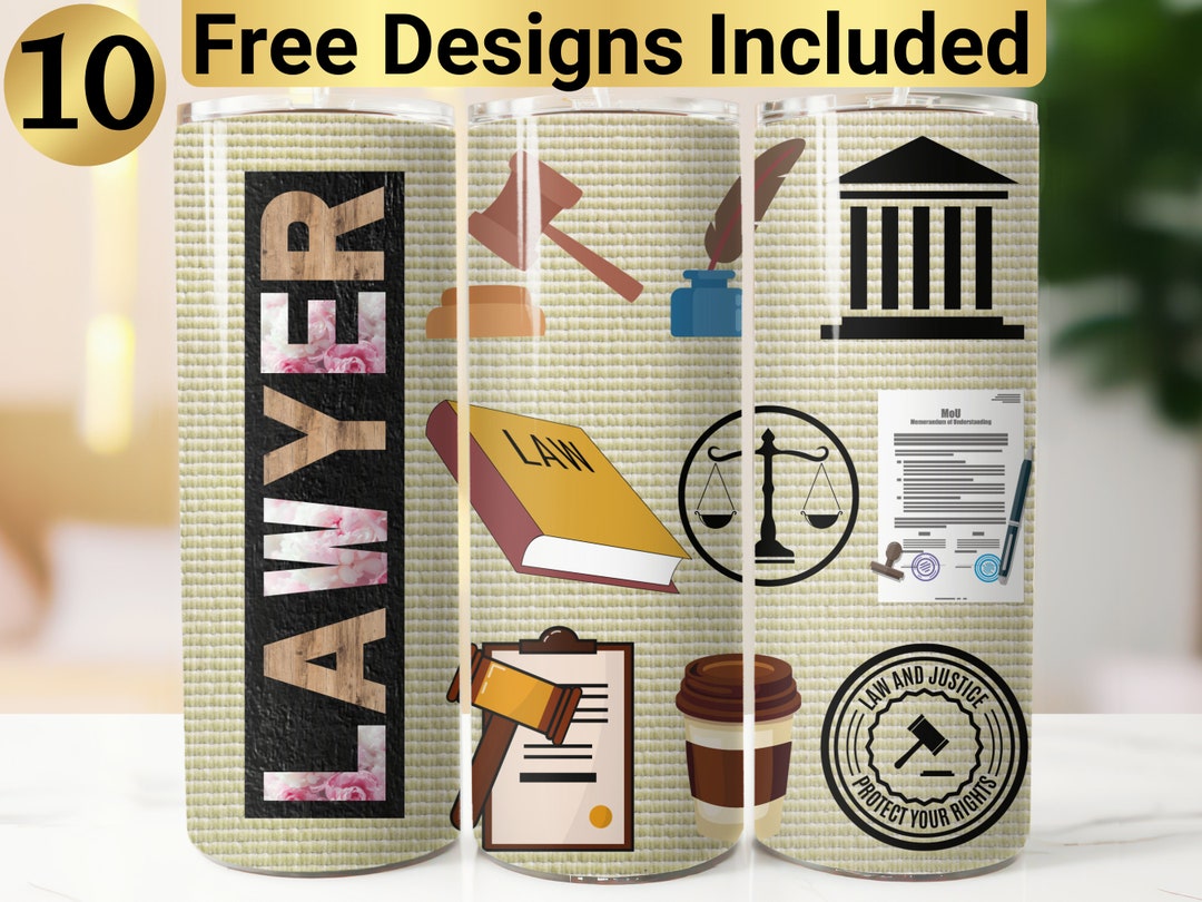 Lawyer Tumbler Design, Tumbler Wrap PNG, 20 Oz Skinny Tumbler Design ...