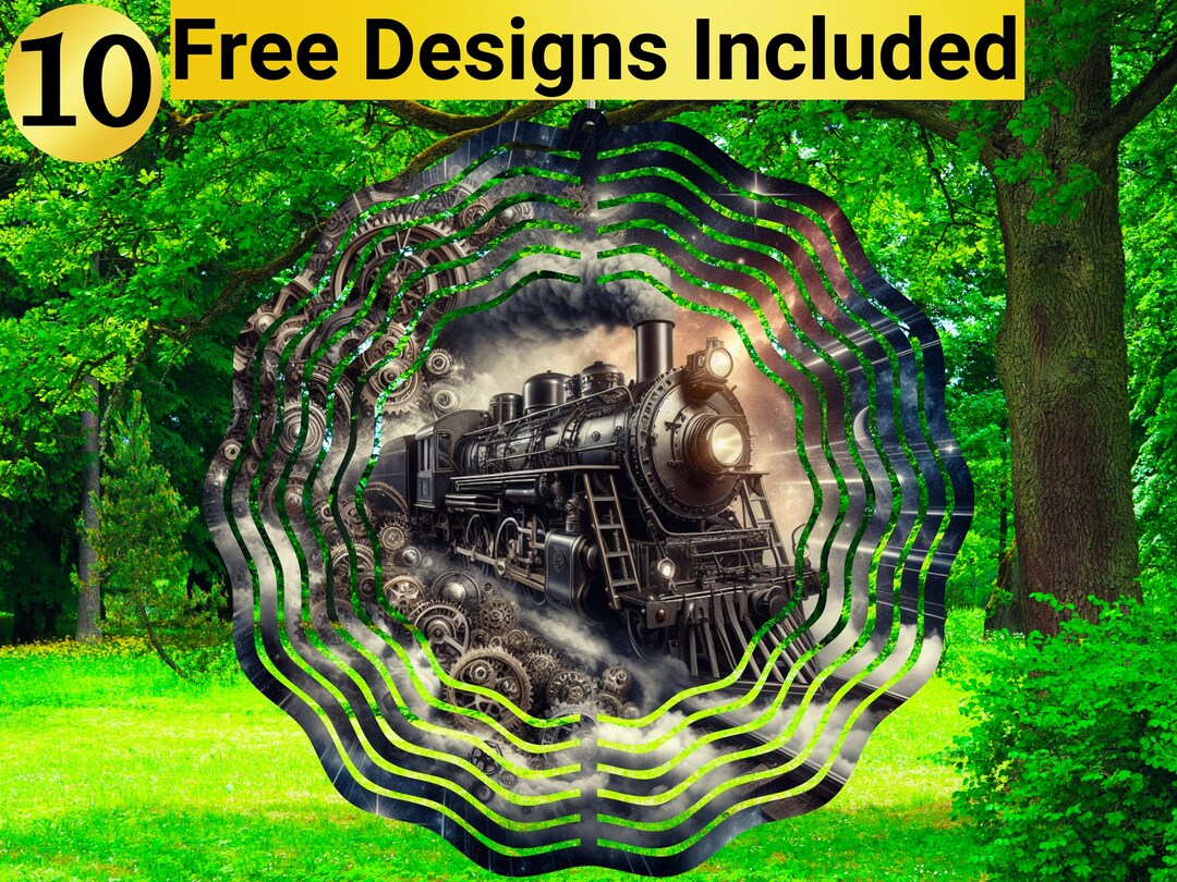 Train Wind Spinner, Train Wind Spinner Sublimation Design, Train Wind ...
