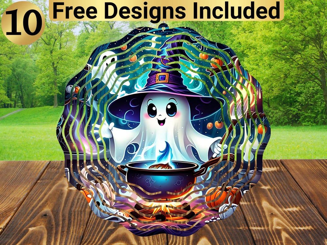 Halloween Ghost Wind Spinner, Ghost Spinner Sublimation Design, Ghost ...