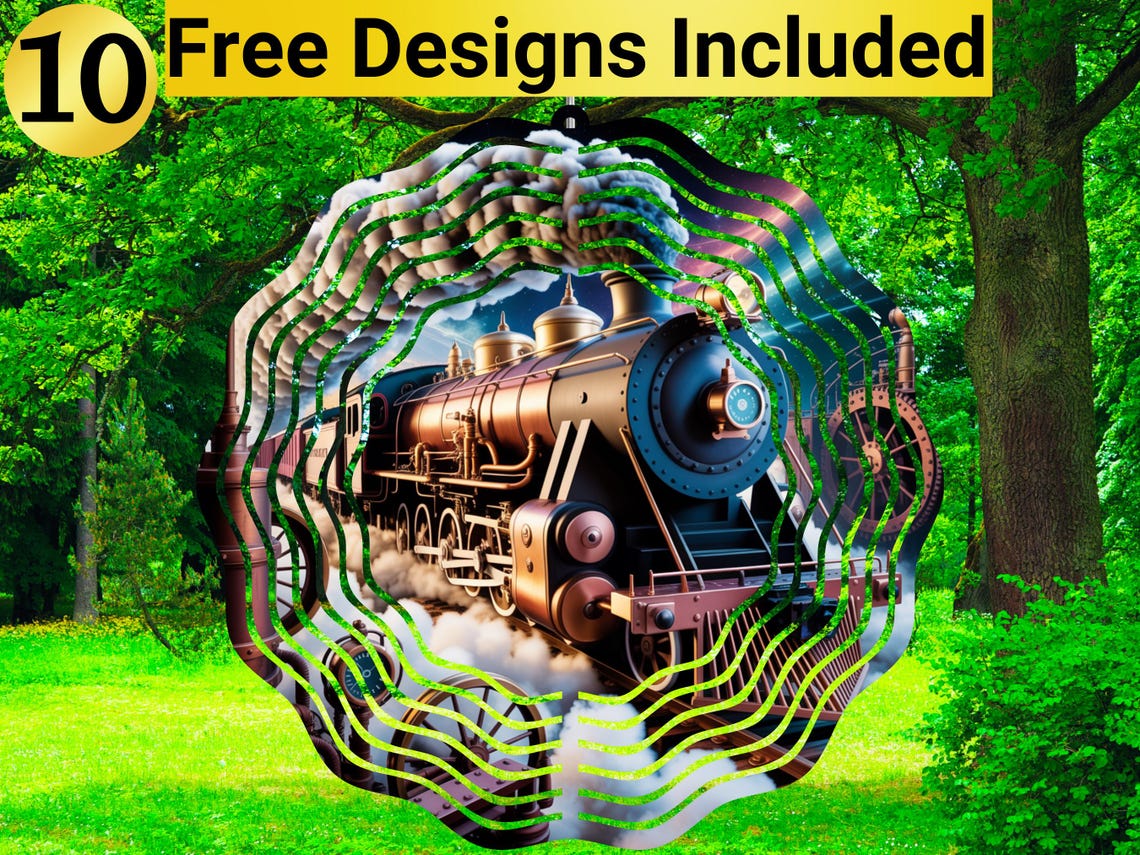 Train Wind Spinner, Train Wind Spinner Sublimation Design, Train Wind ...