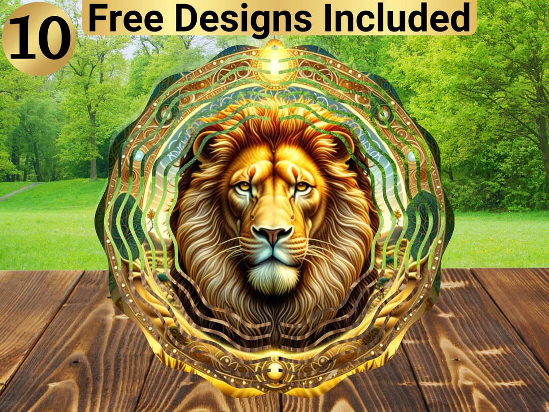 Majestic Lion Wind Spinner, Lion Spinner Sublimation Design, Lion Wind ...