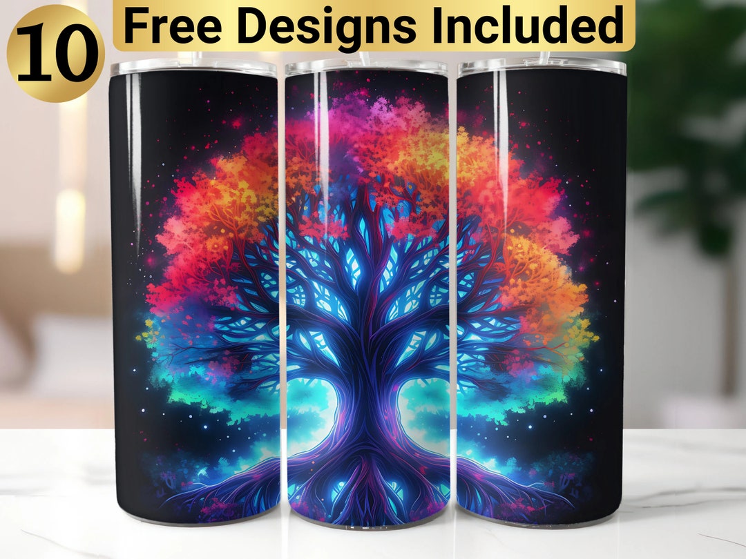 Tree of Life Celestial Tumbler Design, Tumbler Wrap PNG, 20 Oz Skinny ...